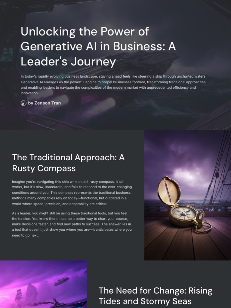 Unlocking The Power of Generative AI in Business A Leaders Journey | PDF
