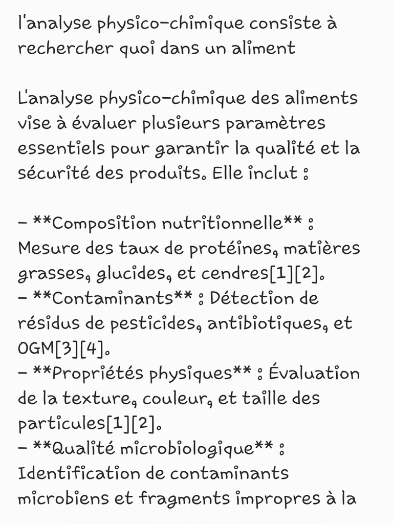 Analyse Physico-Chimique Des Aliments - 240928 - 180943 | PDF