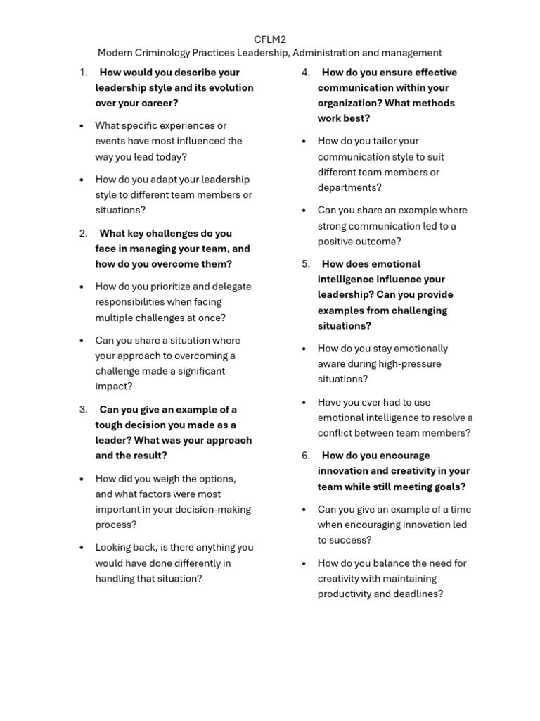 Cflm2 Questionnaires | PDF