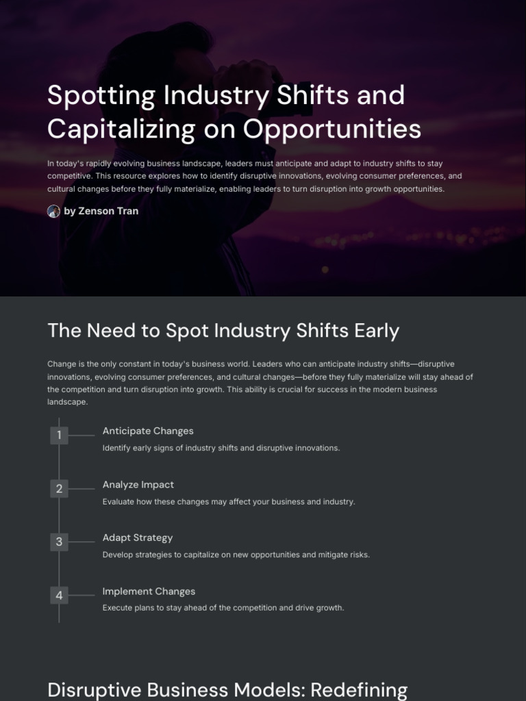 Spotting Industry Shifts and Capitalizing on Opportunities | PDF