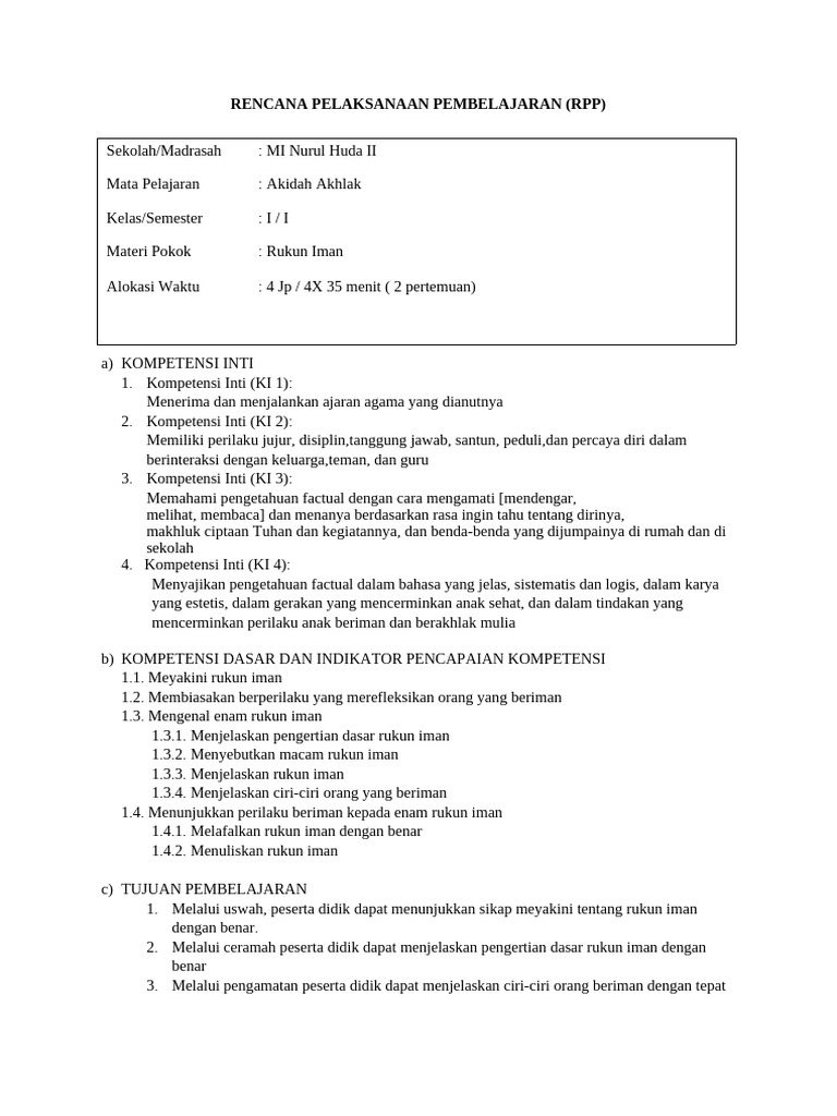 RPP KD 1.1. | PDF