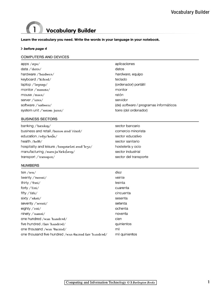 Vocabulary Builder | PDF