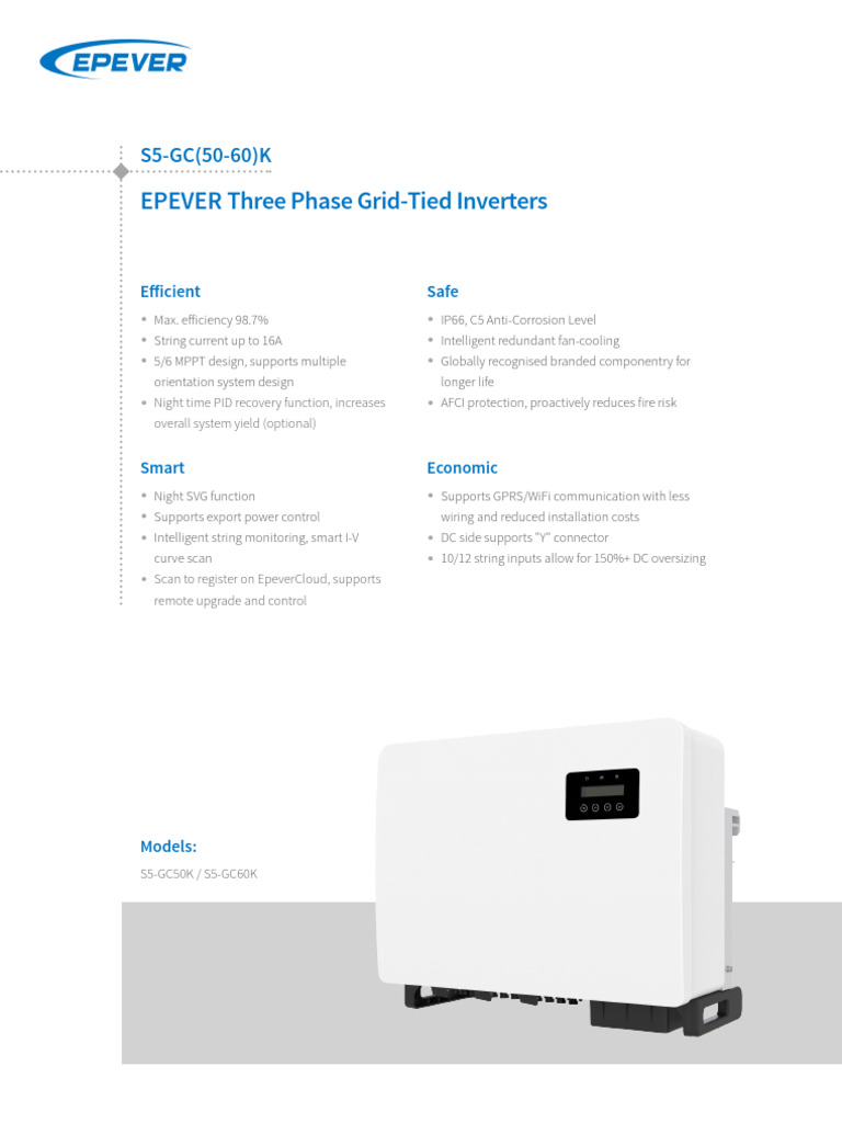 EPEVER Datasheet S5-GC (50-60) K Global | PDF