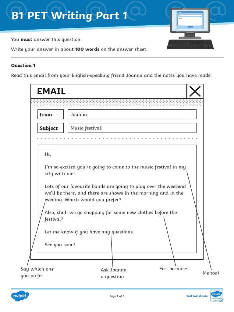 T e 1680077570 b1 Pet Writing Part 1 Worksheet 1 - Ver - 3 | PDF