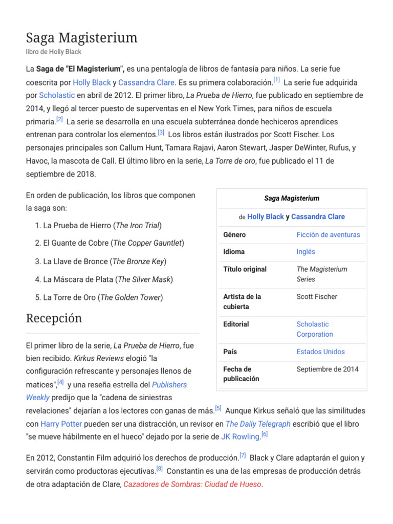 Saga Magisterium - Wikipedia, La Enciclopedia Libre | PDF