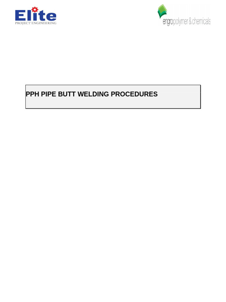 Hdpe Pipe Butt Welding Procedure 2-27-2018 | PDF