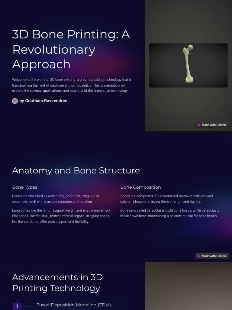 3D Bone Printing a Revolutionary Approach | PDF