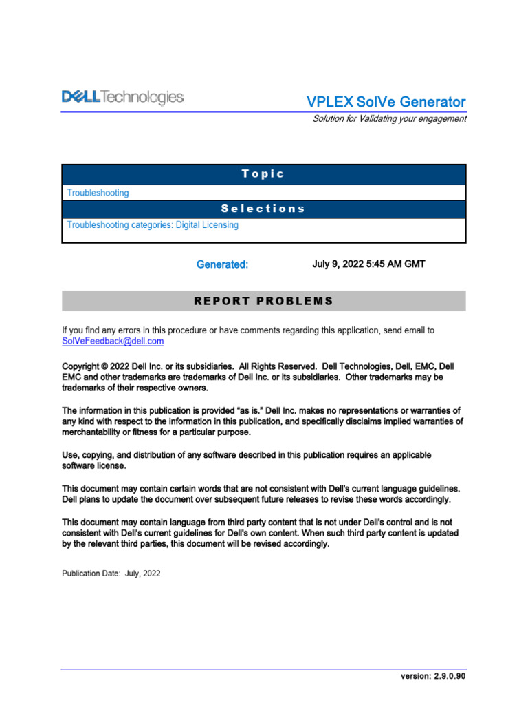 VPLEX - Troubleshooting-Digital Licensing | PDF