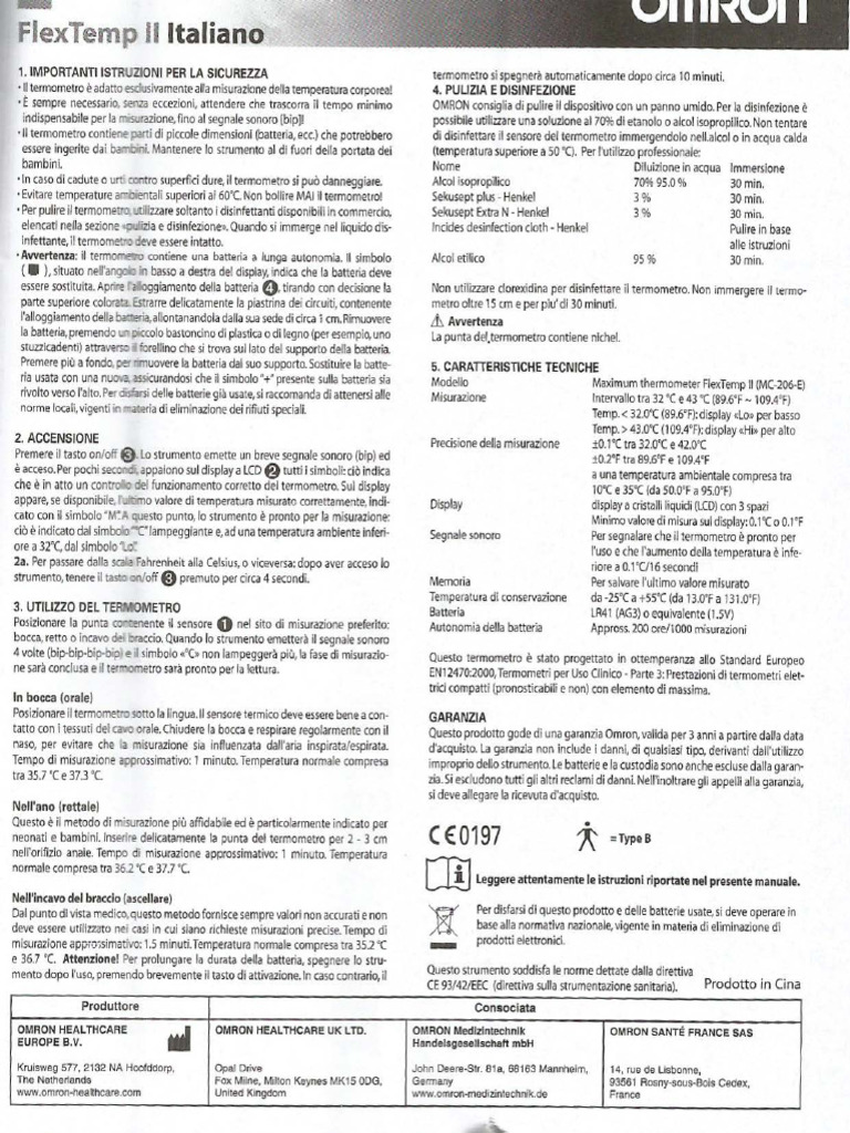 Termometro Omron | PDF
