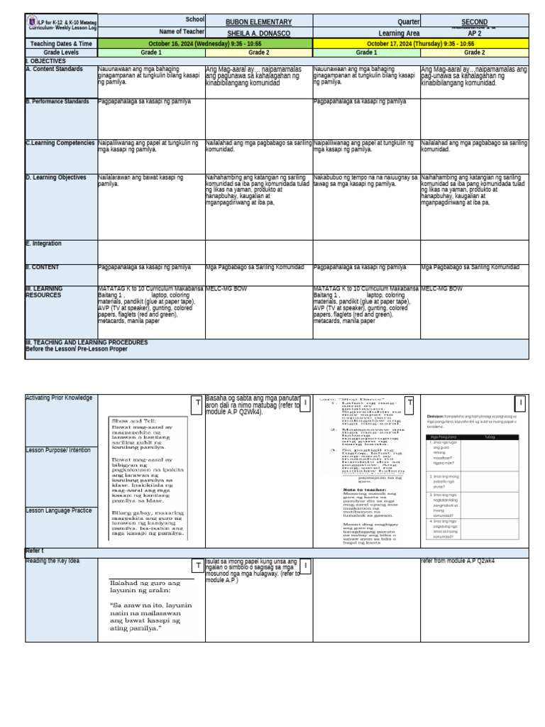 Makabansa DLL | PDF | Behavior Modification | Cognitive Science