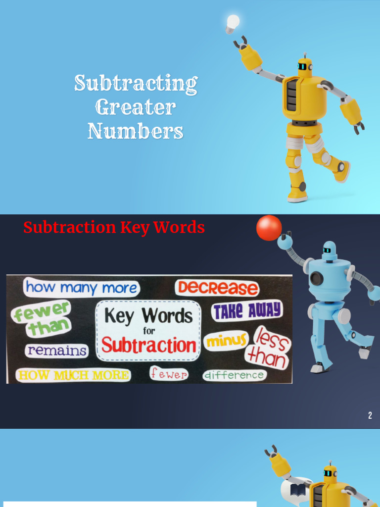 Subtract Greater Numbers | PDF