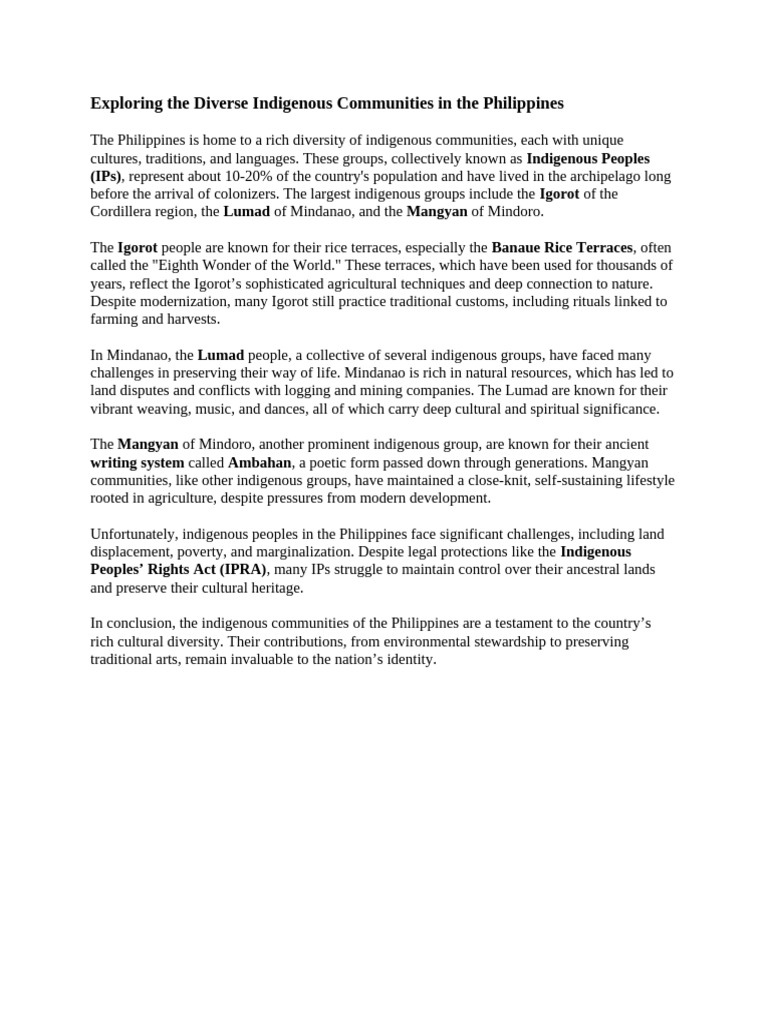 Exploring The Diverse Indigenous Communities in The Philippines | PDF