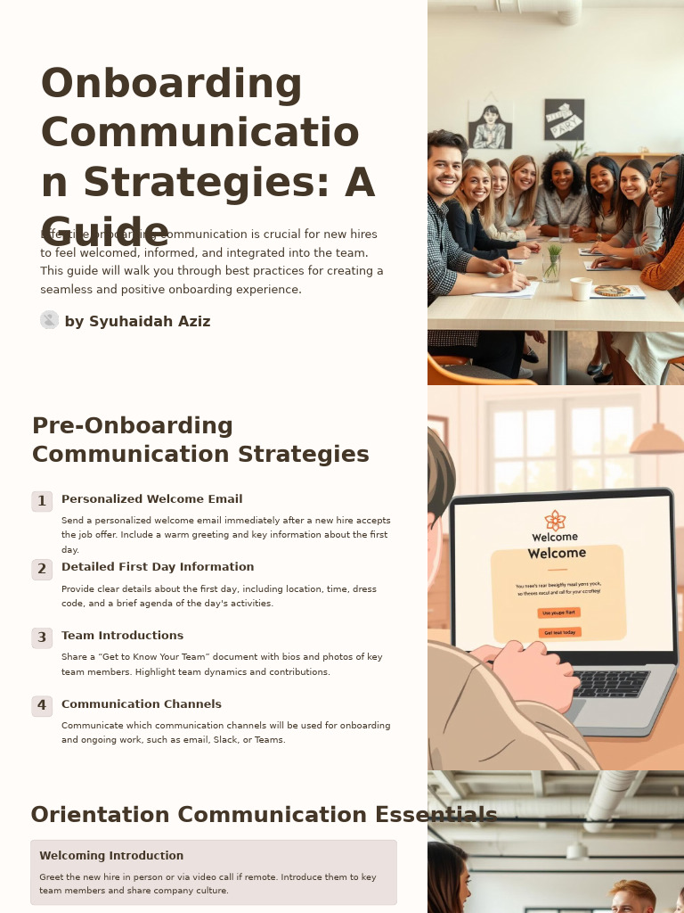 Onboarding Communication Strategies A Guide | PDF