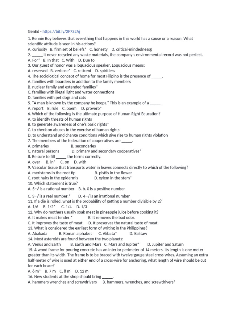 Gen.ed Reviewer 101 | PDF