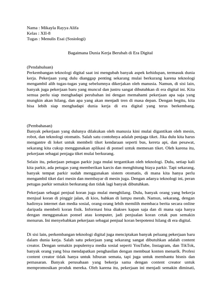 Esai Mikayla Rayya Alifa | PDF