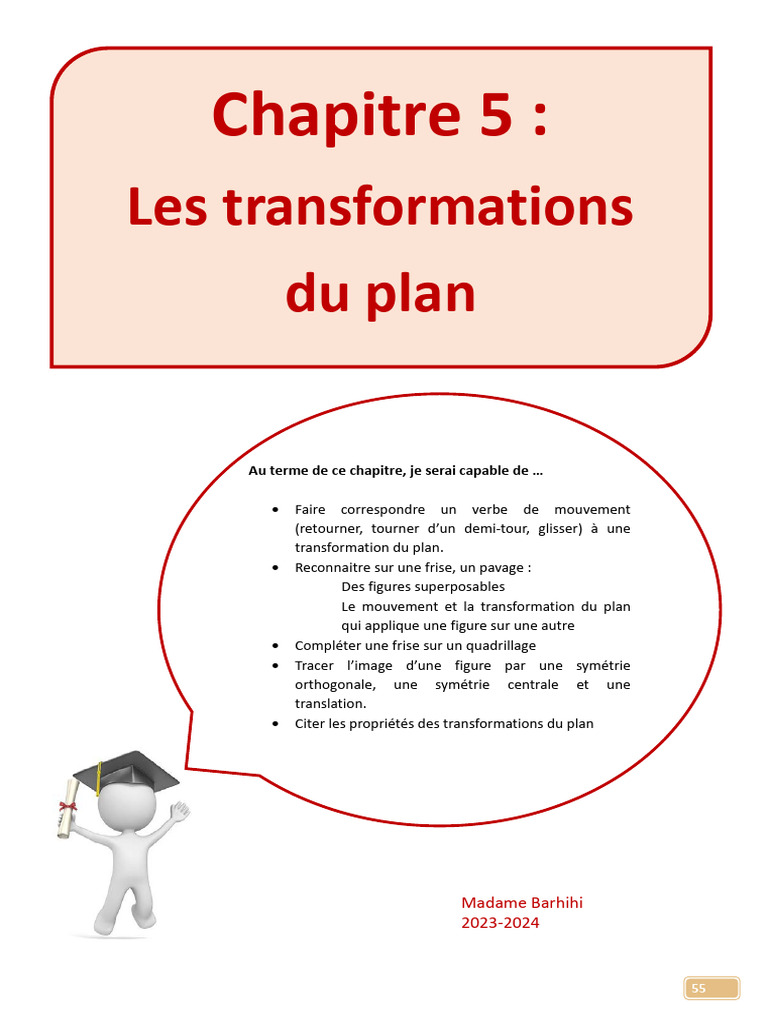Transformations du plan 1ère secondaire | PDF