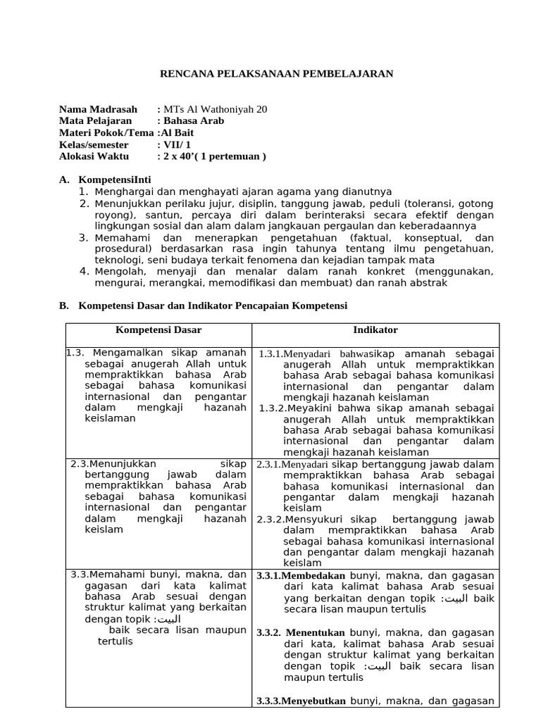 RPP Bayt Fiks BGT 3 | PDF