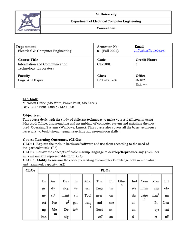 Ict Lab Outlines Pdf