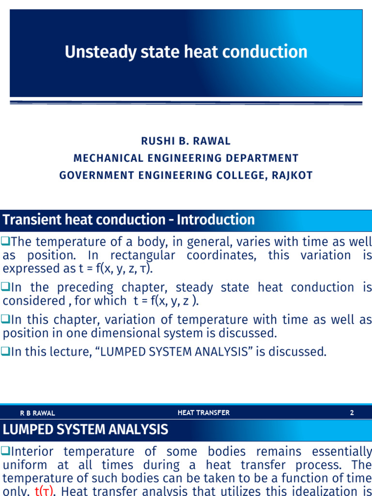 Transient Heat Conduction | PDF