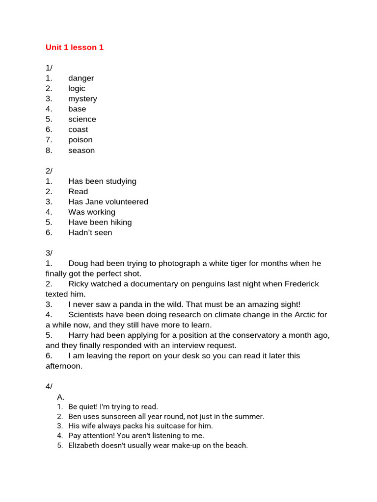 Unit 1 Lesson 1 | PDF