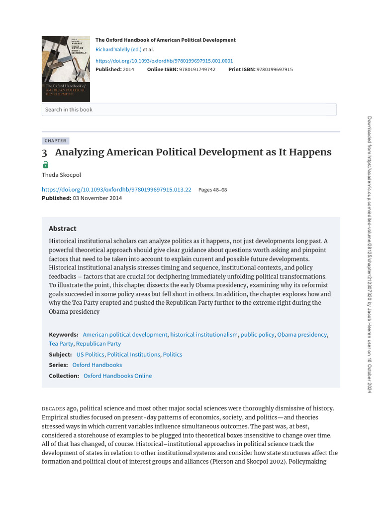 3 Analyzing American Political Development As It Happens: Search in ...