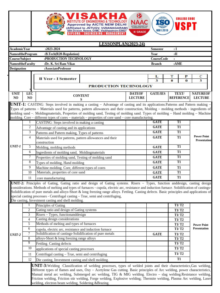 PT Lesson Plan | PDF