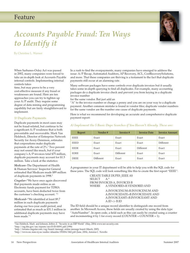 AP Fraud Detection | PDF