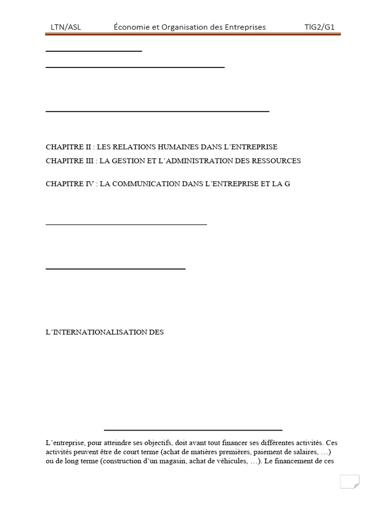 Cours Final Eoe Tle G2 | PDF