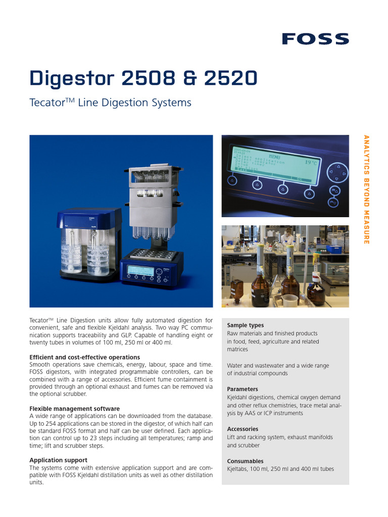 Tecator Line Digestion Systems Solution Brochure GB | PDF