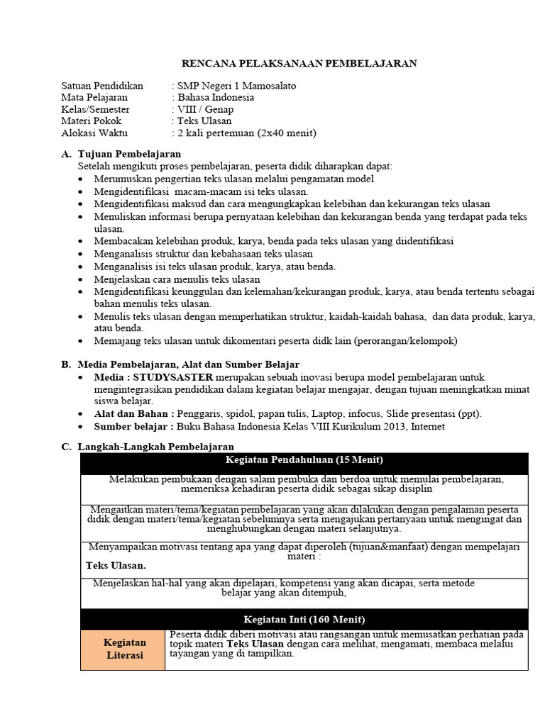 RPP Semester Genap | PDF