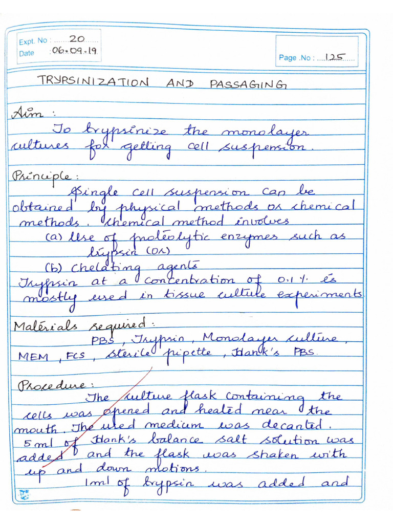 Trypsinization and Passaging | PDF