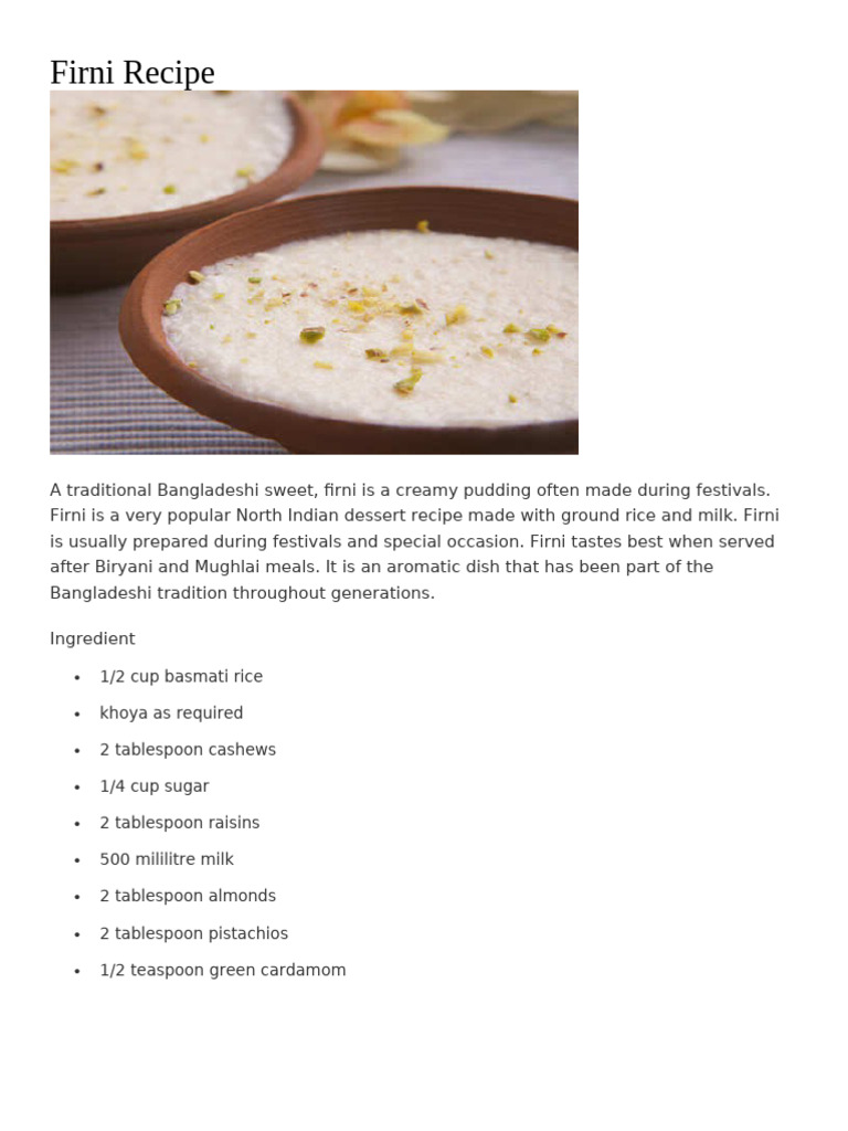 Fhinni Recipe | PDF