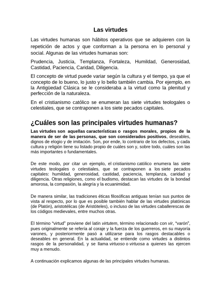 Las Virtudes | PDF