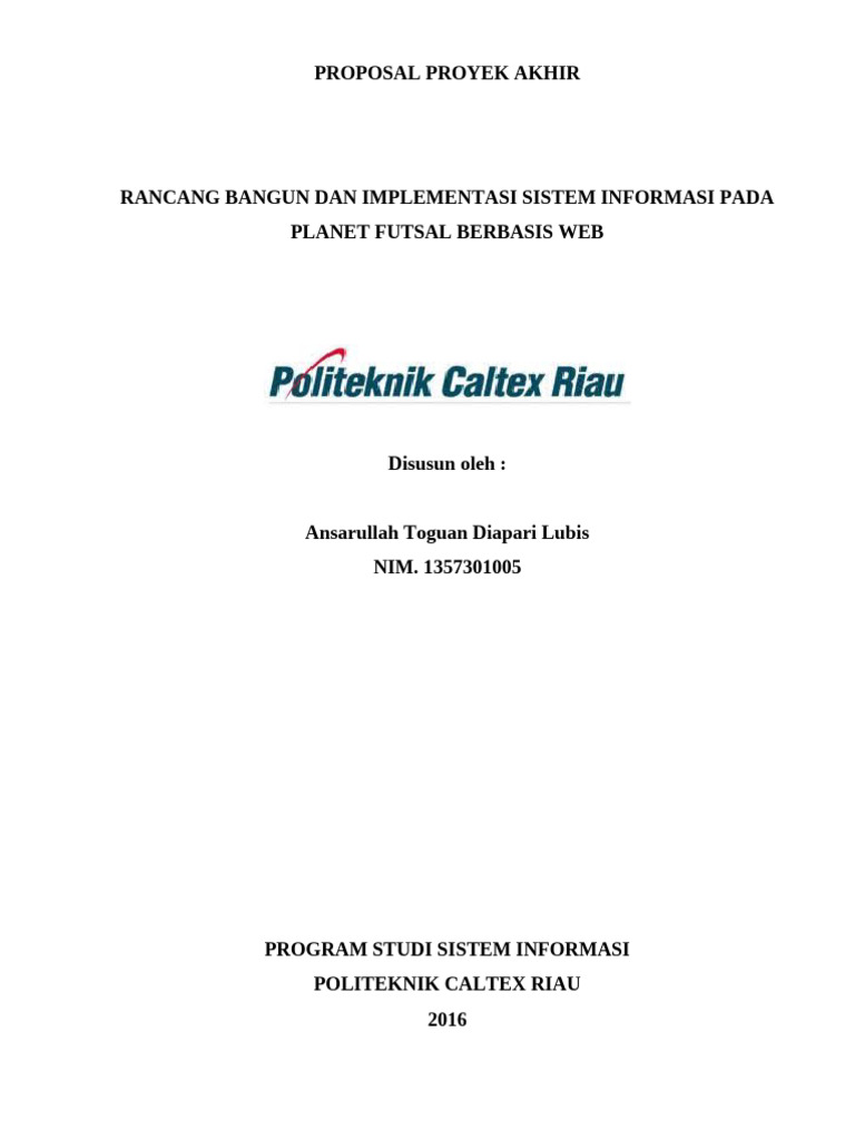 PROPOSAL PROYEK AKHIR Ansar | PDF