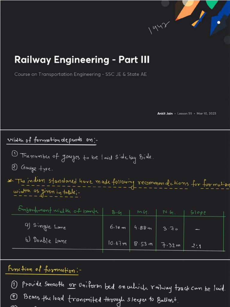 Railway Engineering Part III With Anno | PDF