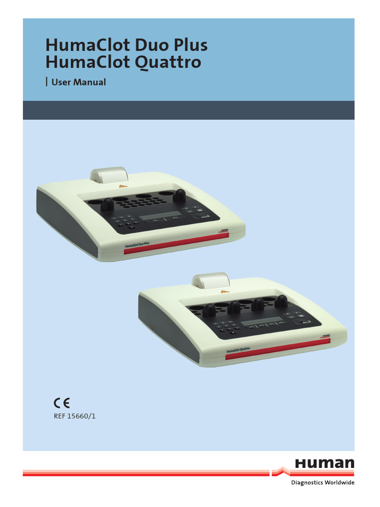 HumaClot Duo Plus and Quattro User Manual | PDF