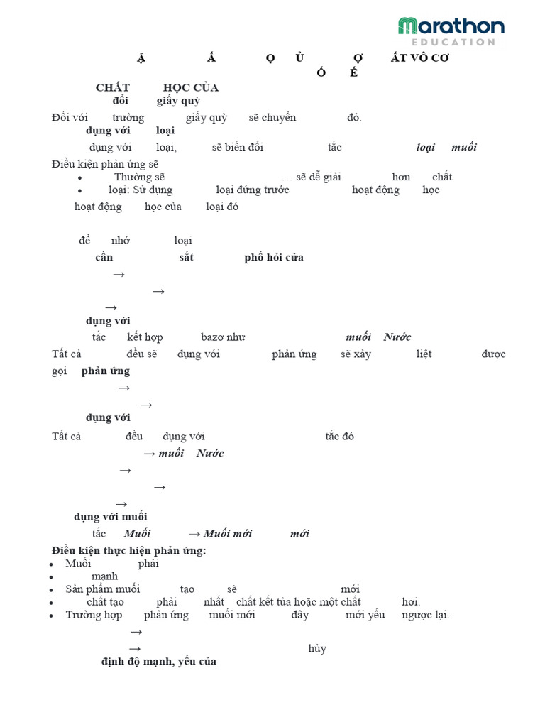 Tuan 02 - buoi01 - 240723 - ôn Tập Tính Chất Hóa Học Của Các Hợp Chất Vô Cơ | PDF