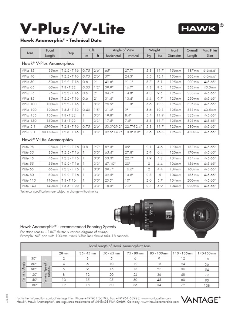 Hawk V Lite Technical Data | PDF