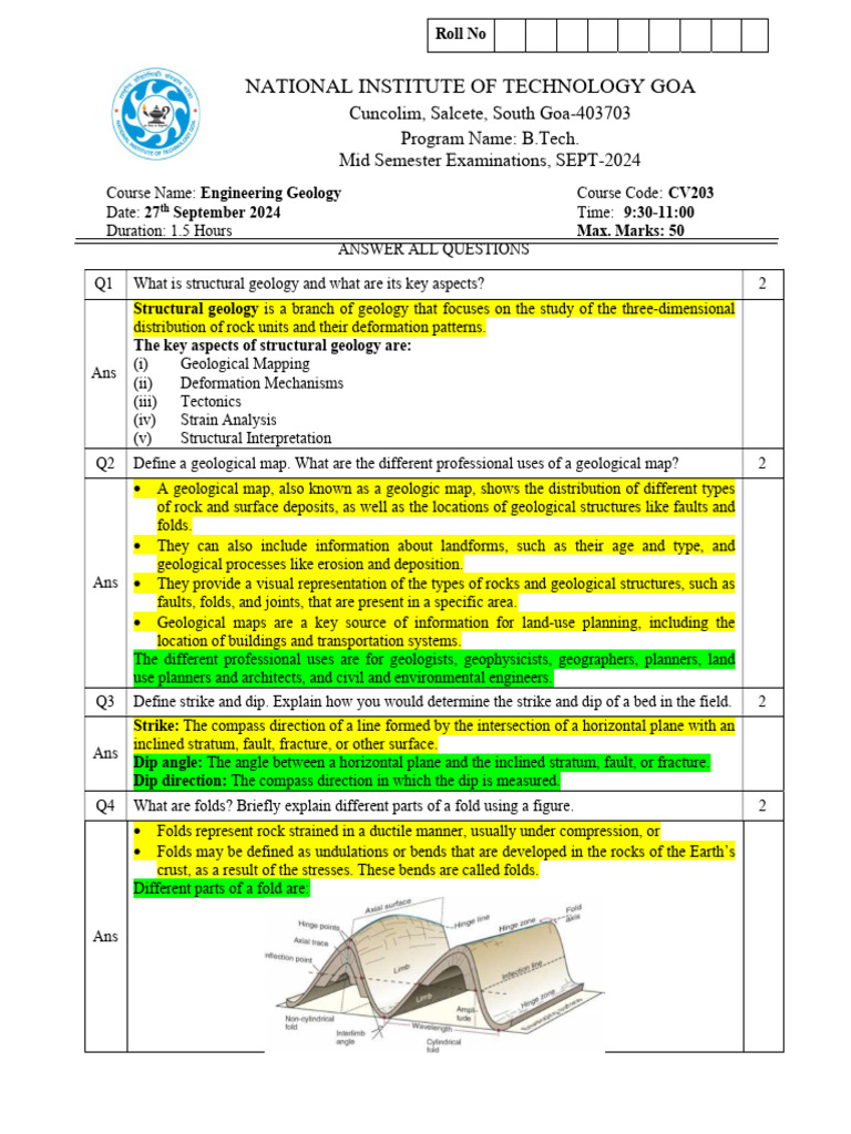 CV203 Mid Sem - Solution | PDF
