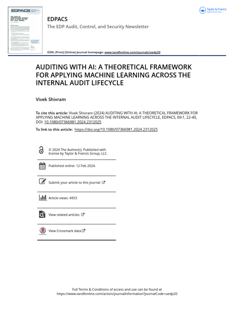Auditing With Ai A Theoretical Framework For Applying Machine Learning ... Auditing With Ai A Theoretical Framework For Applying Machine Learning ...