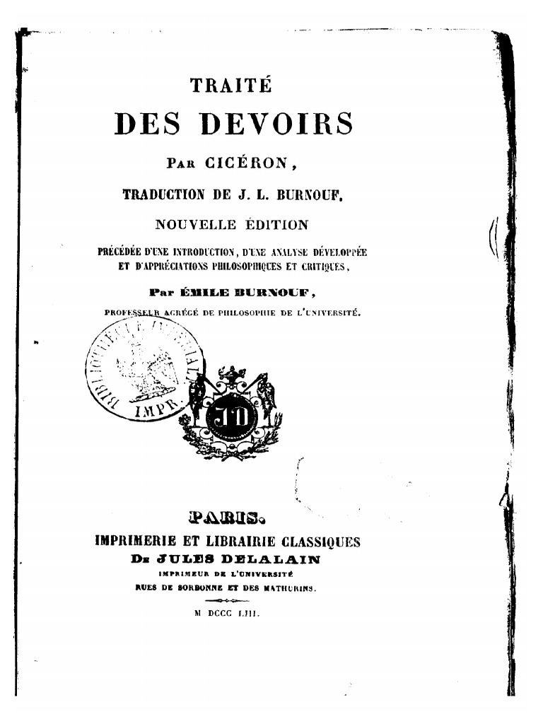Ciceron, Des Devoir | PDF