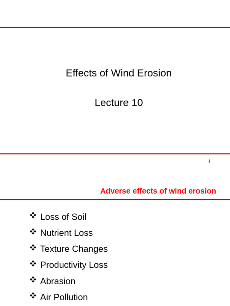 Lec 10 Effects of Wind Erosion | PDF
