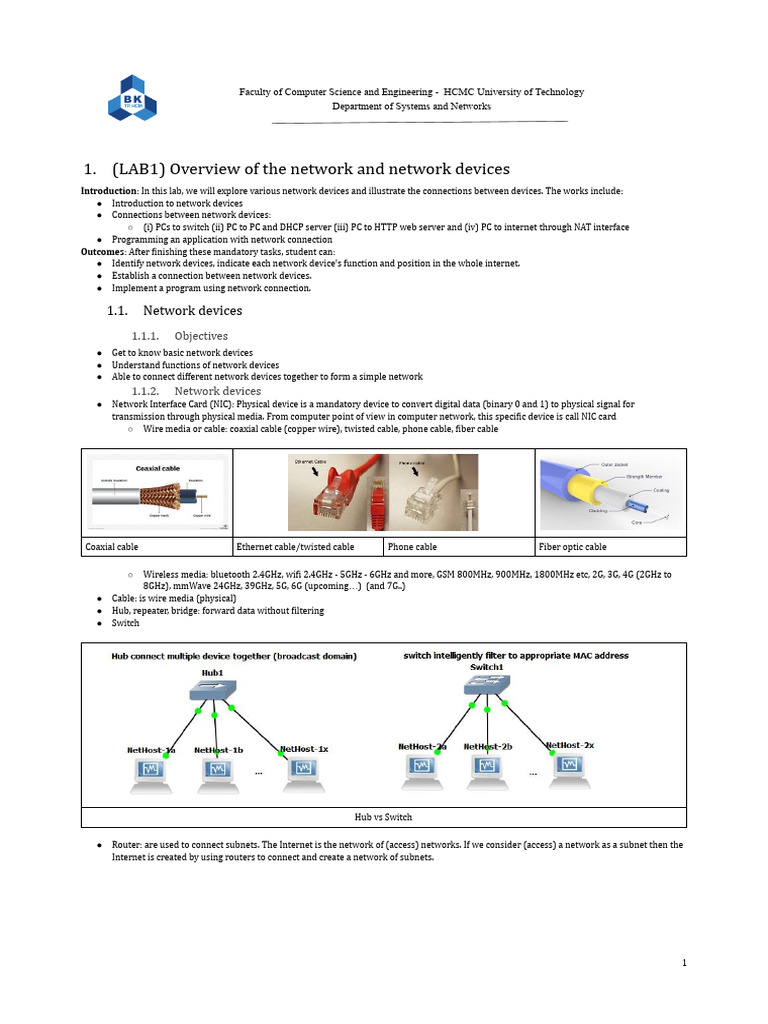 HK242 Lab1 NetworkDevice v3 | PDF