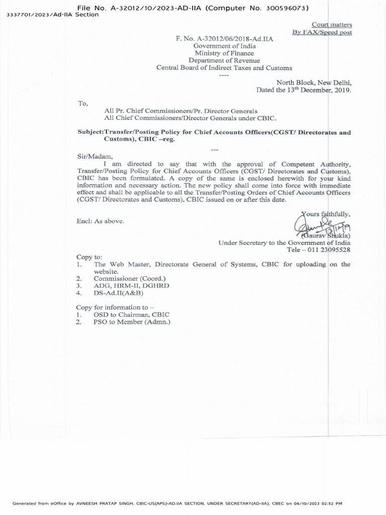 Transfer Policy CAO | PDF | Computers