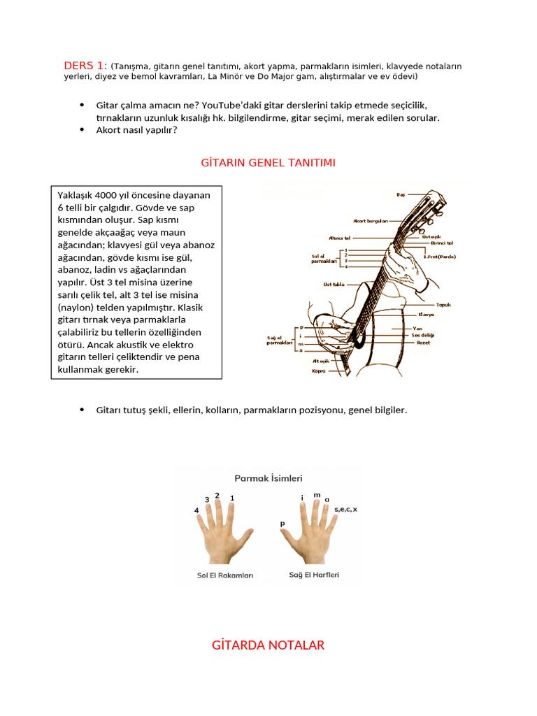 GİTAR.DERS.1 | PDF