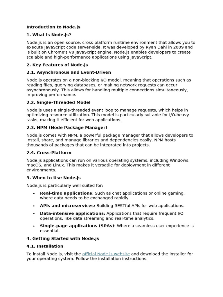 NodeJS Introduction | PDF