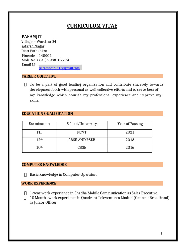 Paramjit Resume 02 | PDF