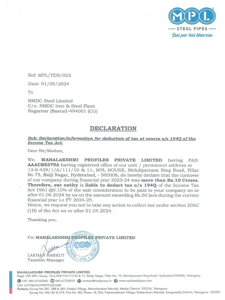 Declaration. MPL | PDF