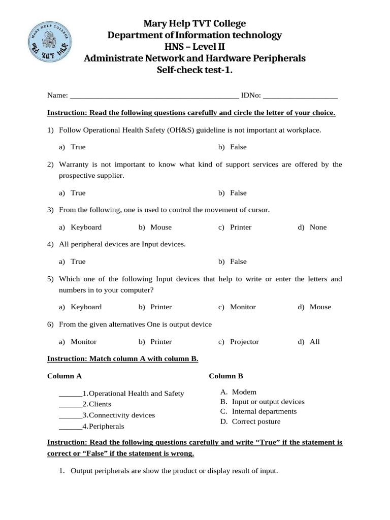 Unit #1 - SelfCheck | PDF