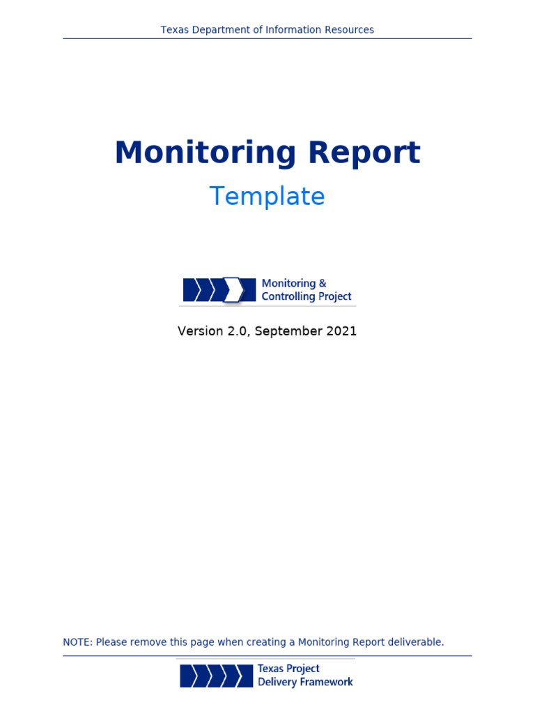 Monitoring Report Template | PDF